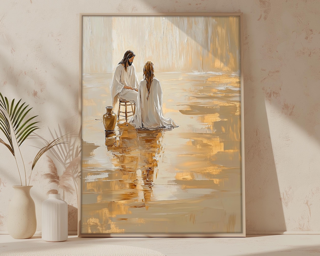 Mary Anointing Jesus Digital Download,, Modern Bible Verse, Jesus Print ...