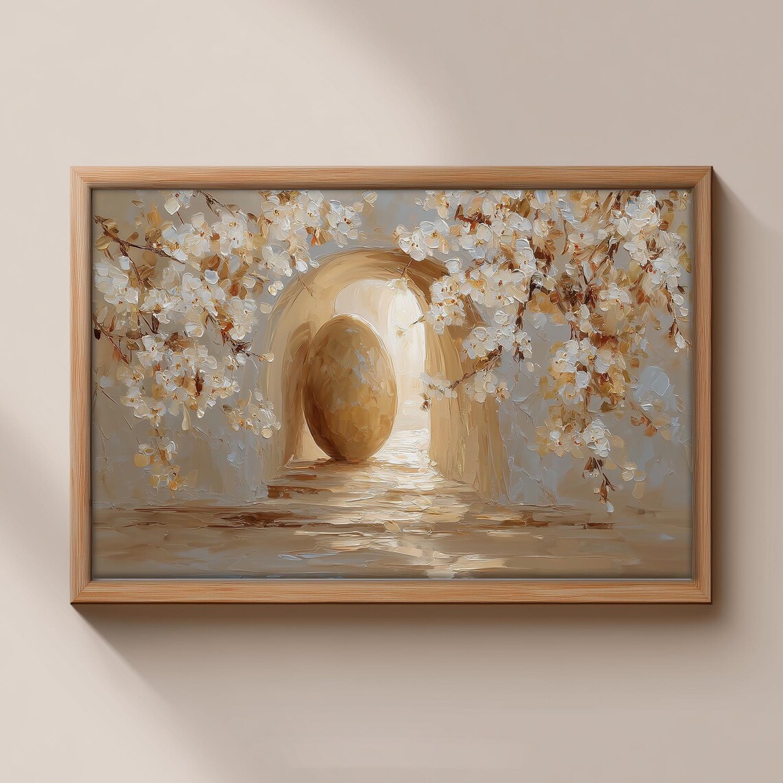 He is Risen Abstract Painting, Empty Tomb Canvas Artwork, Modern ...