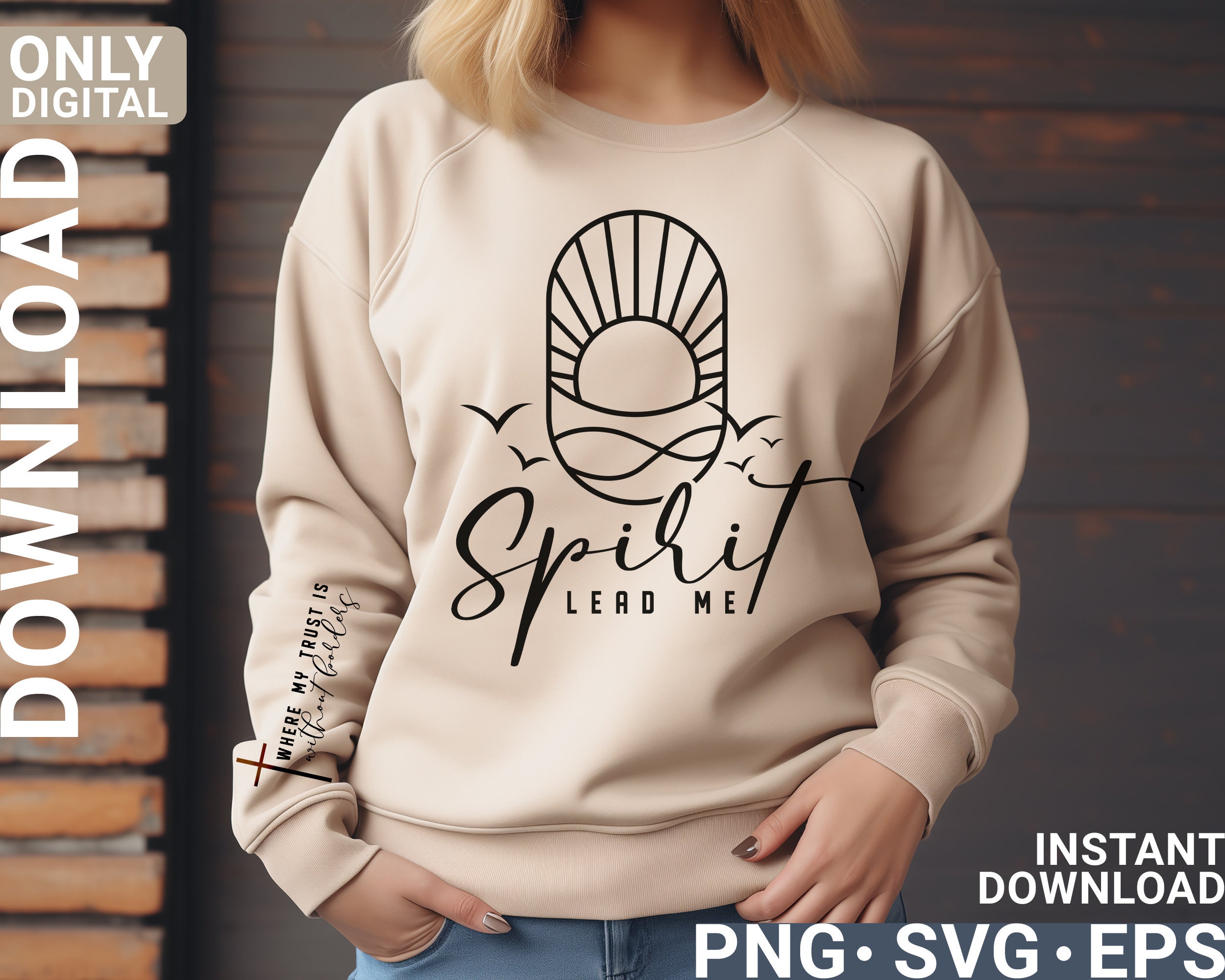 Spirit Religious Quote Svg Png, Christian Quote SVG Png, Sleeve Shirt ...