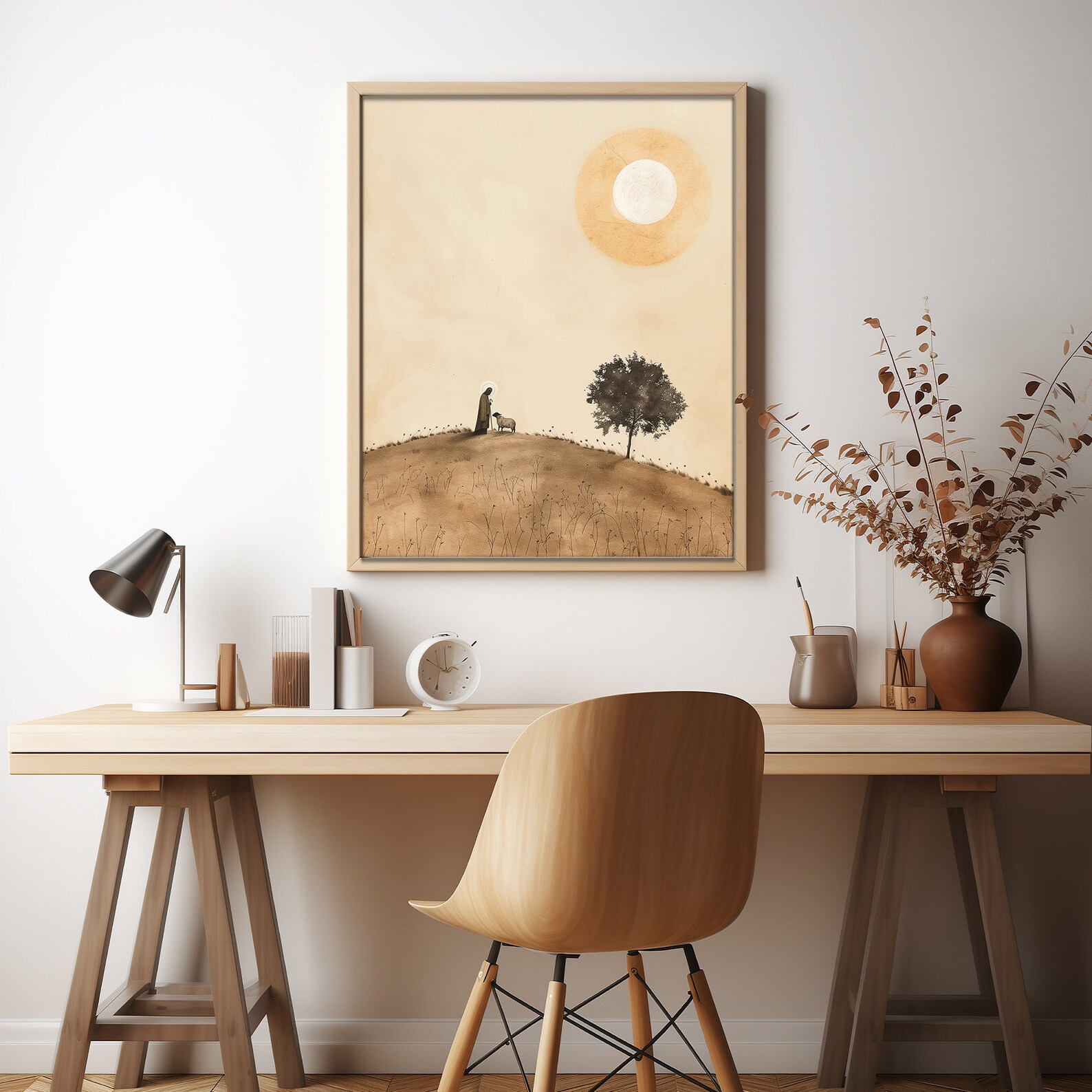 Modern Christian Wall Art, Jesus Leaves the 99 Minimal Art, Bible Art ...