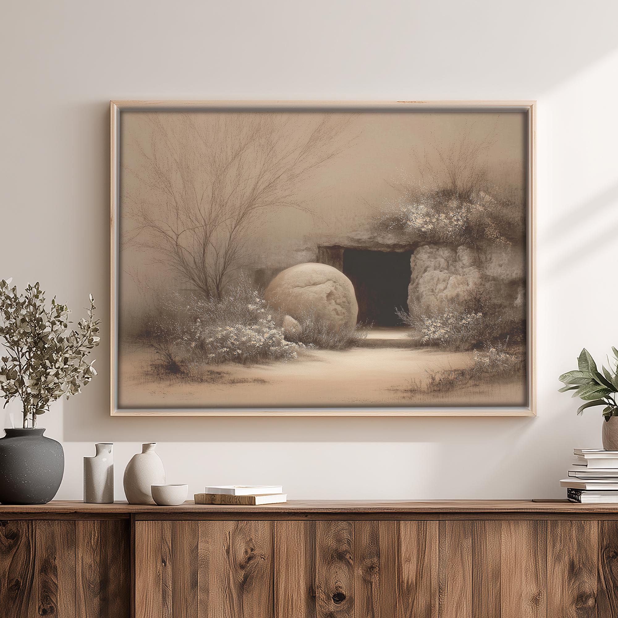 Empty Tomb Retro Christian Minimalist Wall Art Printable, Boho ...
