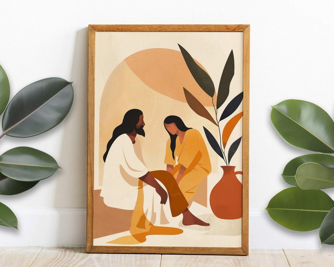 Mary With Alabaster Flask, Digital Print, John 12:3, Jesus Print, Bible ...