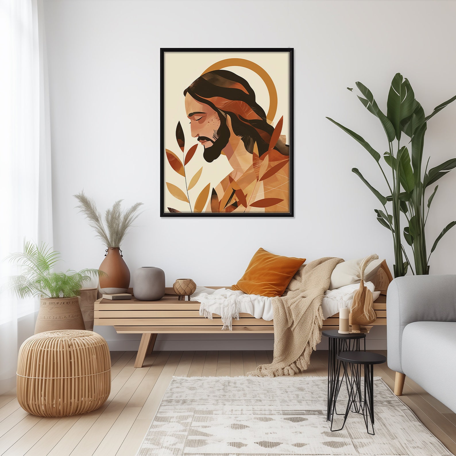 Jesus Portrait, Boho Bible Art Print (digital Download) - Etsy