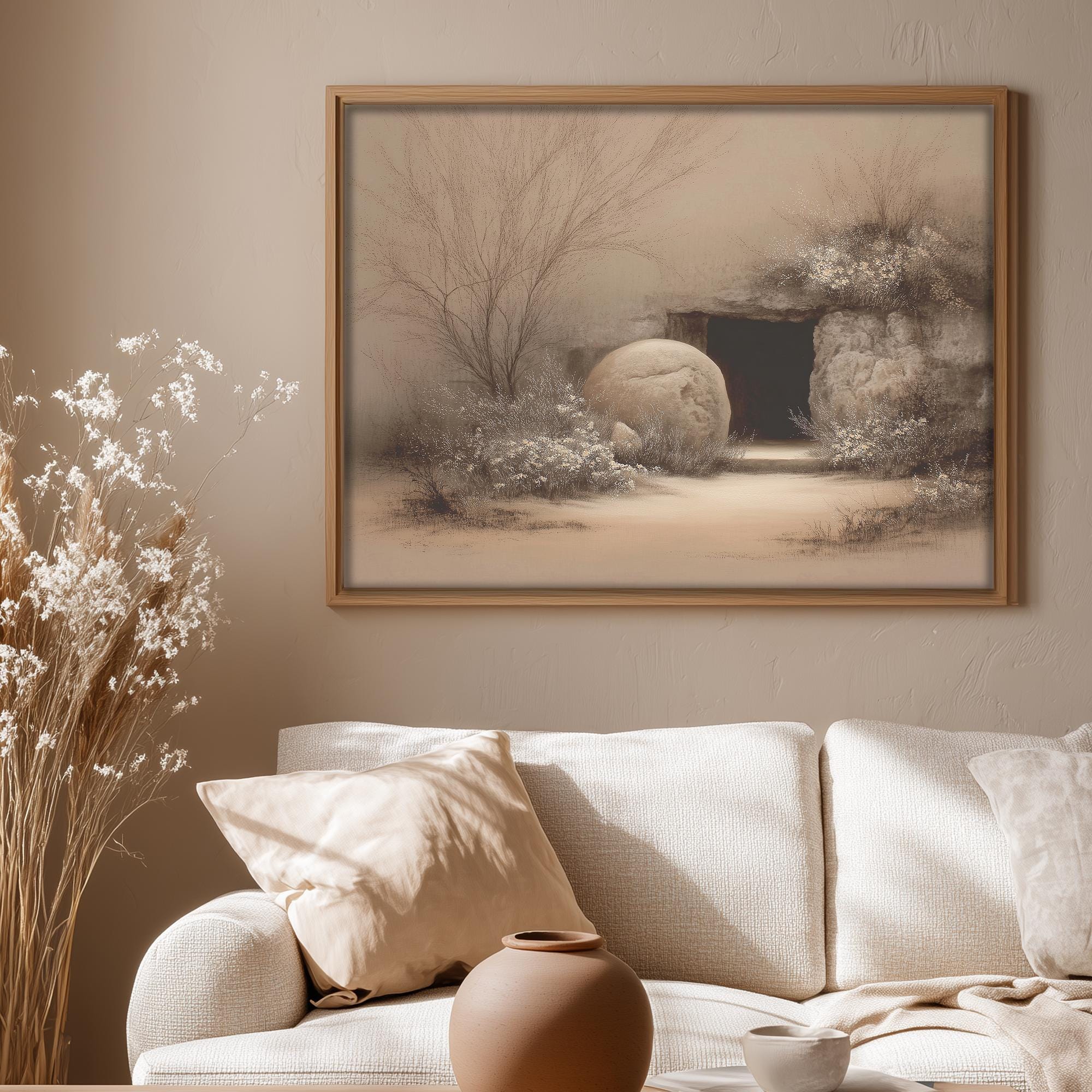 Empty Tomb Retro Christian Minimalist Wall Art Printable, Boho ...