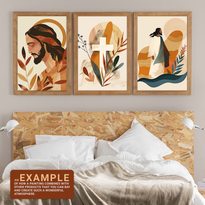 Jesus Walk on Water Boho Christian Art Print, Jesus Art, Bible Poster ...