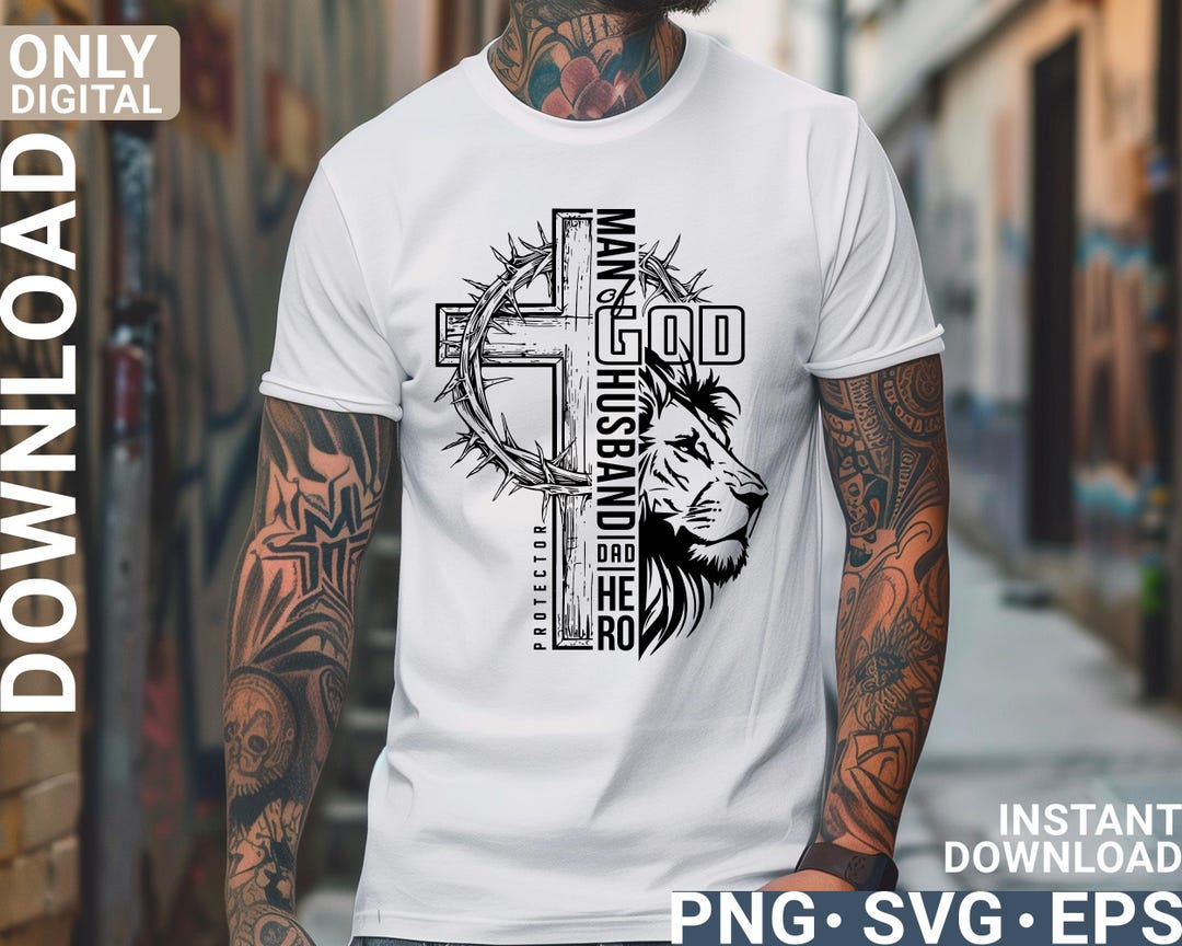 Man of God Svg Png Christian Shirt Design, Gift for Him, Gift for ...