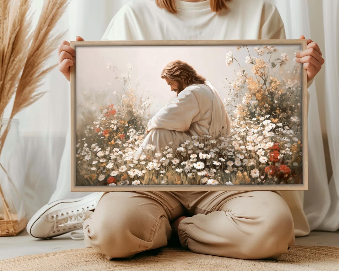 Jesus Praying Landscape Wall Art: Bible Verse, Christian Decor ...