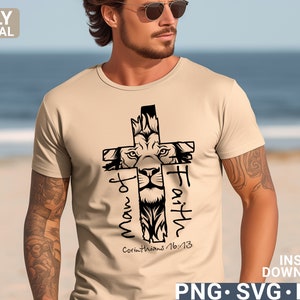 Man of Faith Svg Png Sublimation Design, Christian Man Shirt Svg Png ...