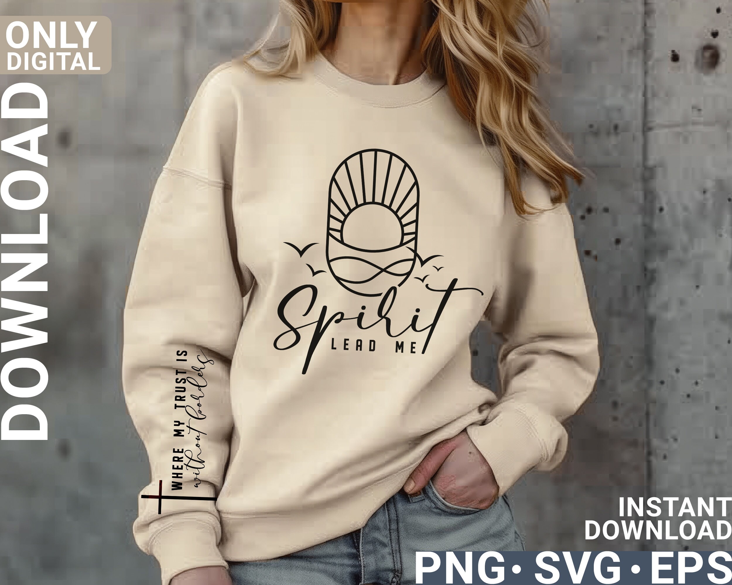 Spirit Religious Quote Svg Png, Christian Quote SVG Png, Sleeve Shirt ...