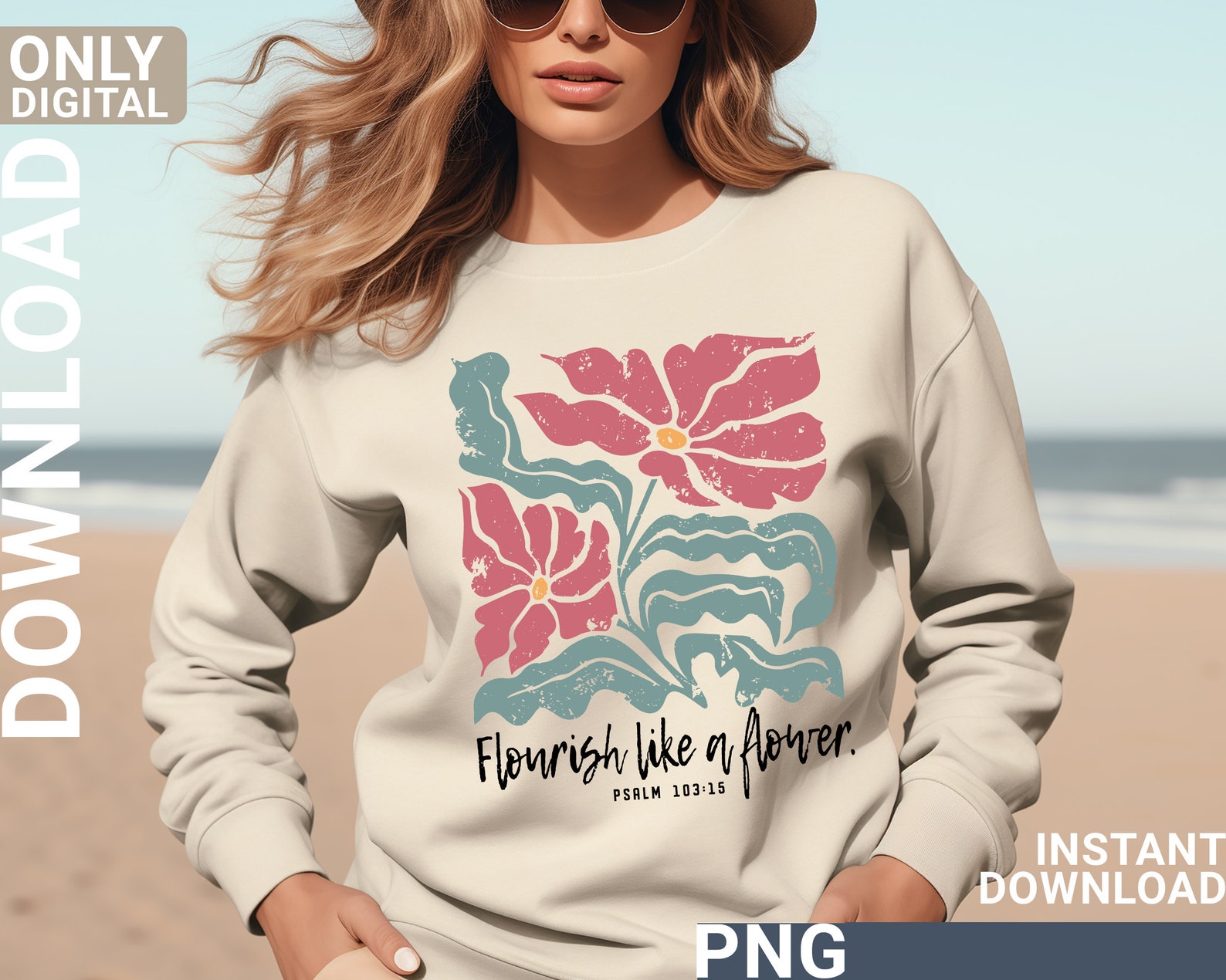 Flourish Like a Flower Png, Christian PNG, Bible Verse Png, Floral ...