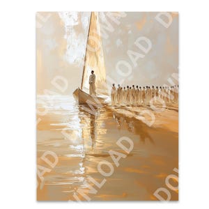 Sermon From Boat Wall, Jesus Teaching From Boat, Jesus Art, Fishers of ...