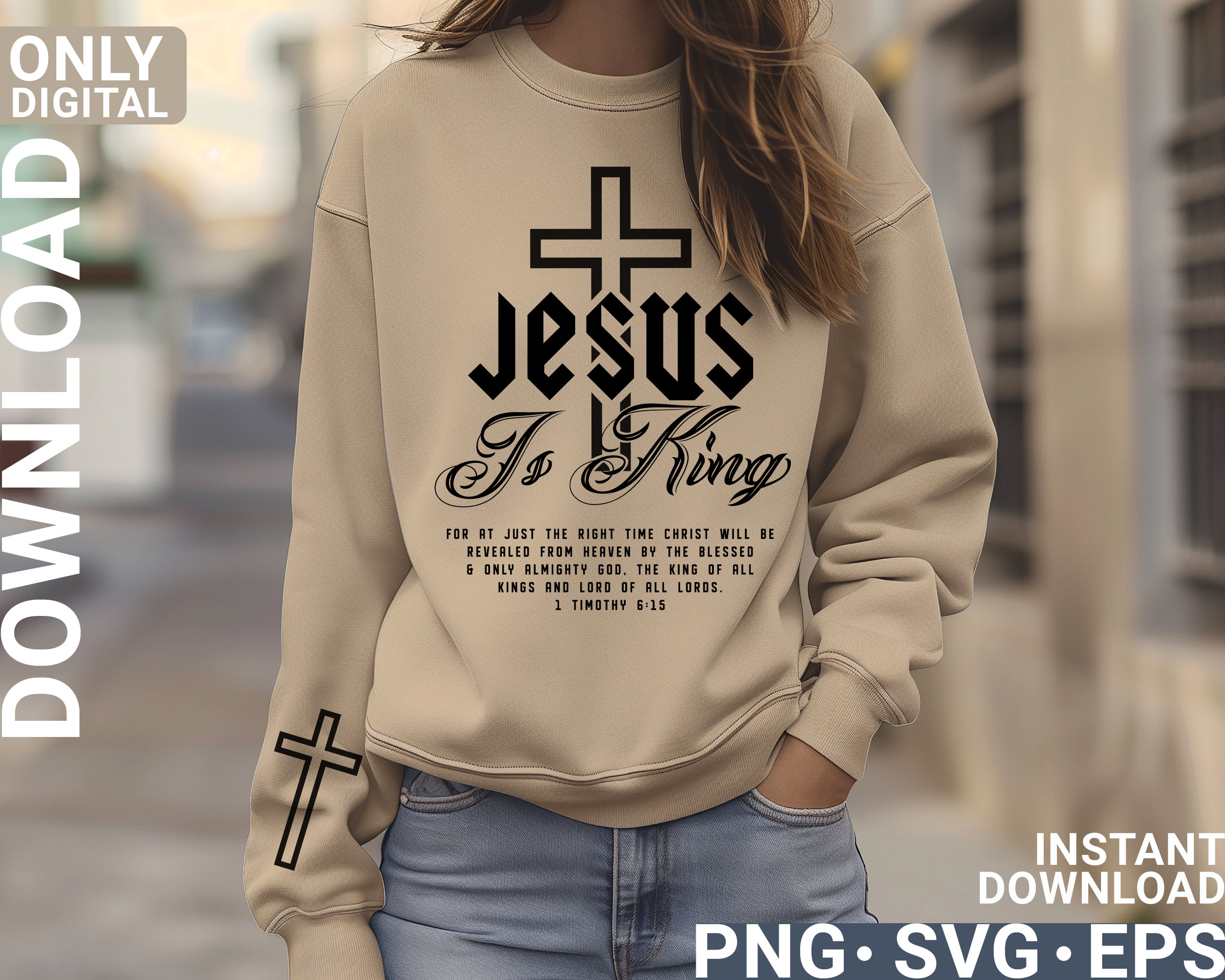 Jesus is King Christian Men Shirt Design SVG PNG, Bible Verse, Faith ...