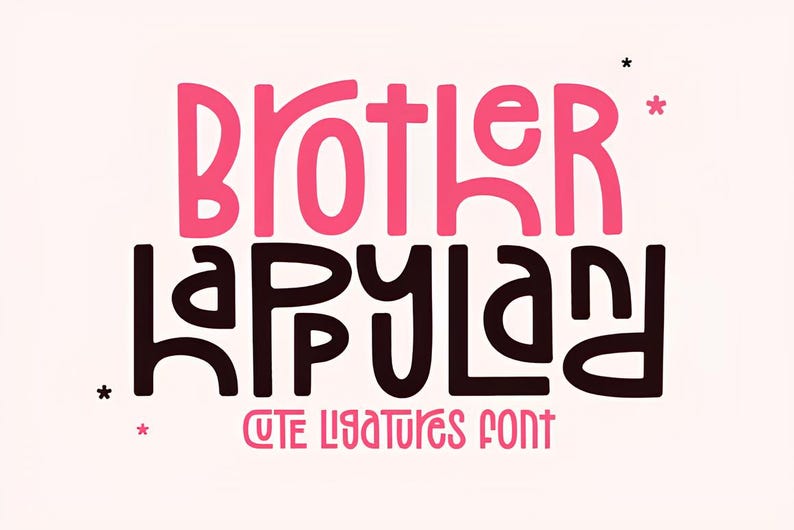Brother Happyland Font, Playful Fonts, Handwritten Typography, Fun ...