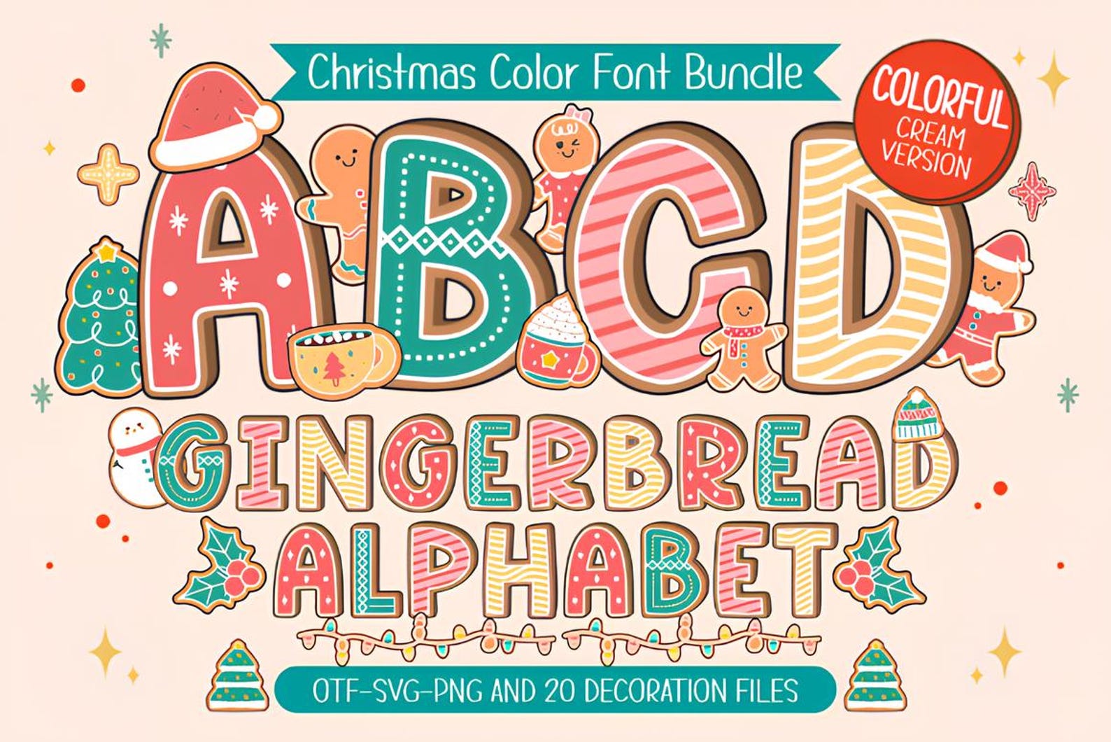 Gingerbread Font, Festive Fonts, Playful Typography, Handwritten Script ...