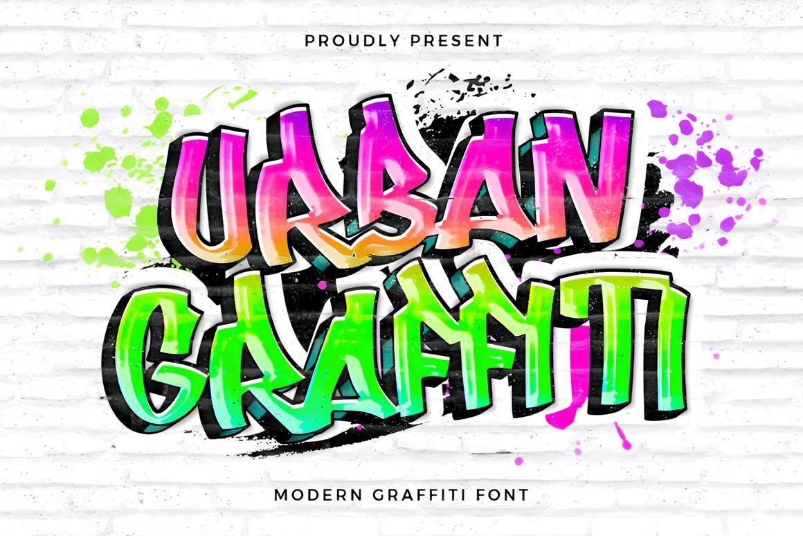 Urban Graffiti Font, Street Style Fonts, Bold Typography, Handwritten ...