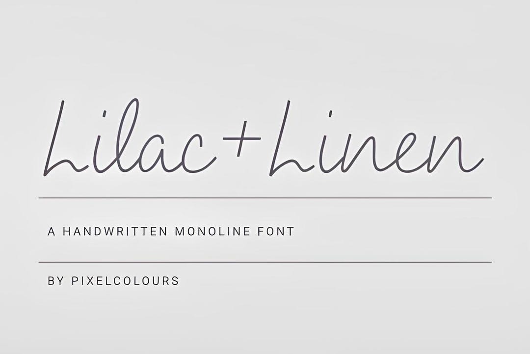 Lilac and Linen Font, Elegant Fonts, Handwritten Typography, Feminine ...