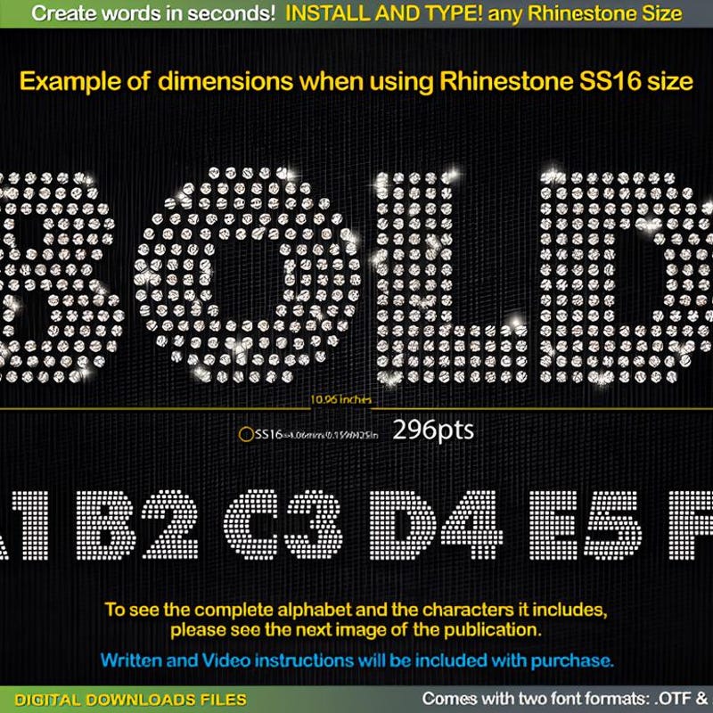 Rhinestone Font - Etsy