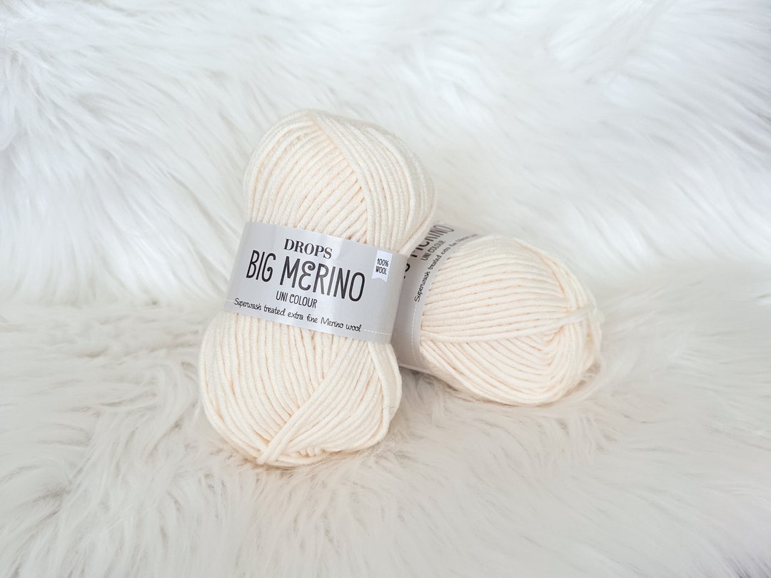 Drops Big Merino Wool, Aran Worsted Weight Yarn 100% Merino Wool ...