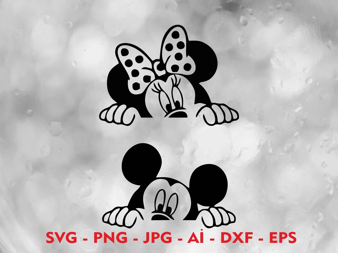 Minnie Mickey Mouse Peeking Svg, Minnie Mouse Face SVG,PNG, Ai, Jpg,pdf ...
