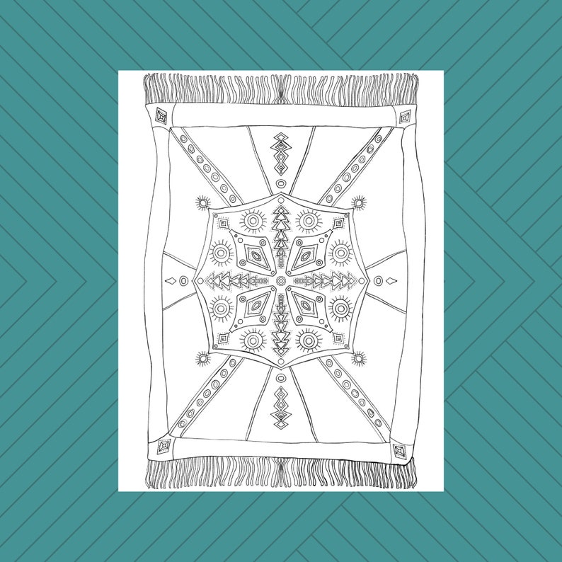 Magic Carpet PDF Printable Coloring Page - Etsy
