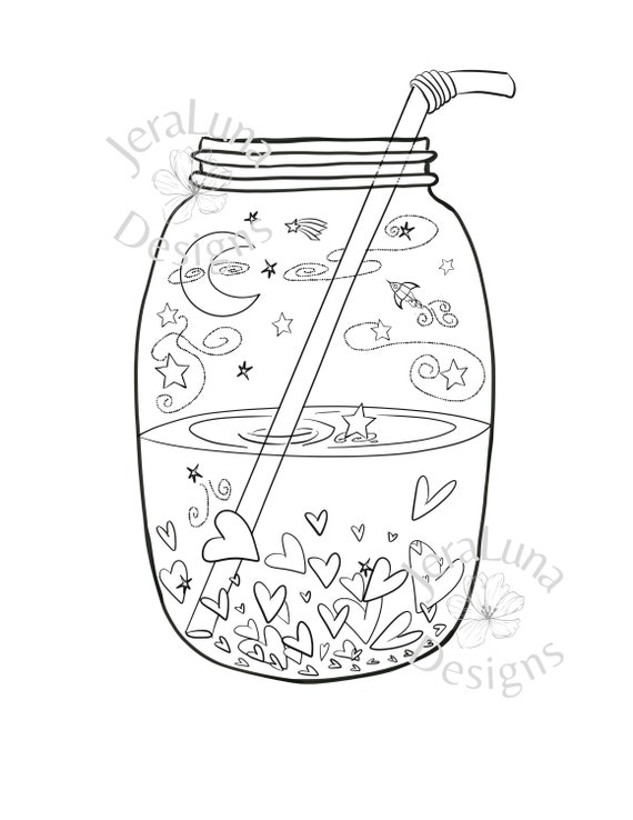 Mason Jar Coloring Page