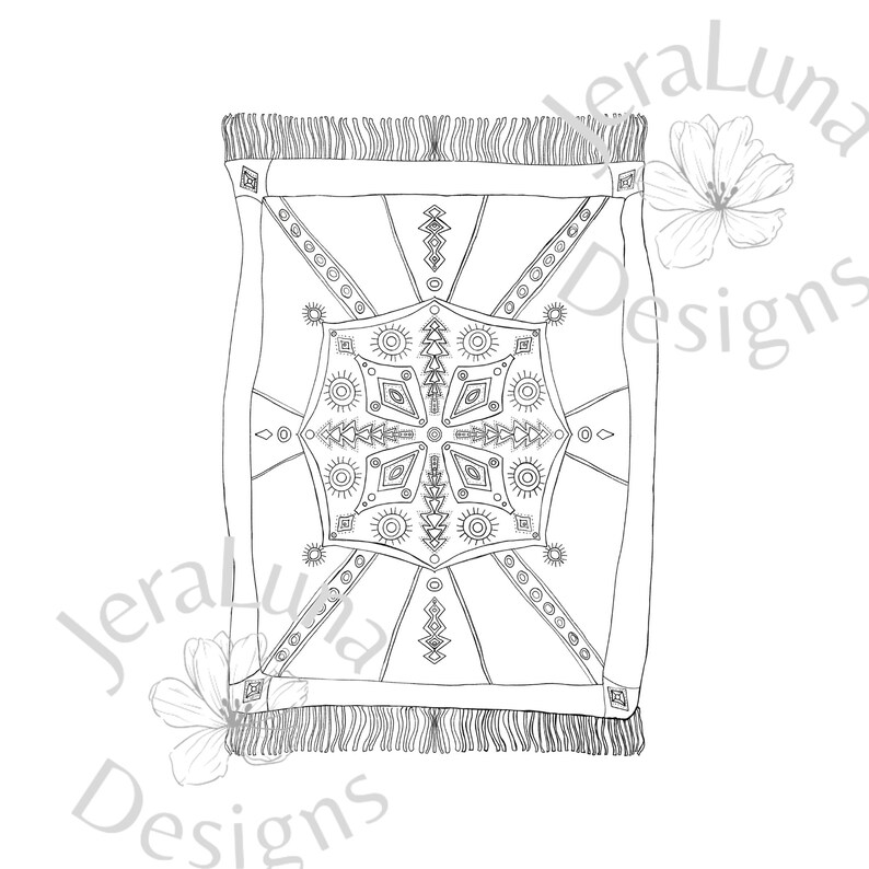 Magic Carpet PDF Printable Coloring Page - Etsy