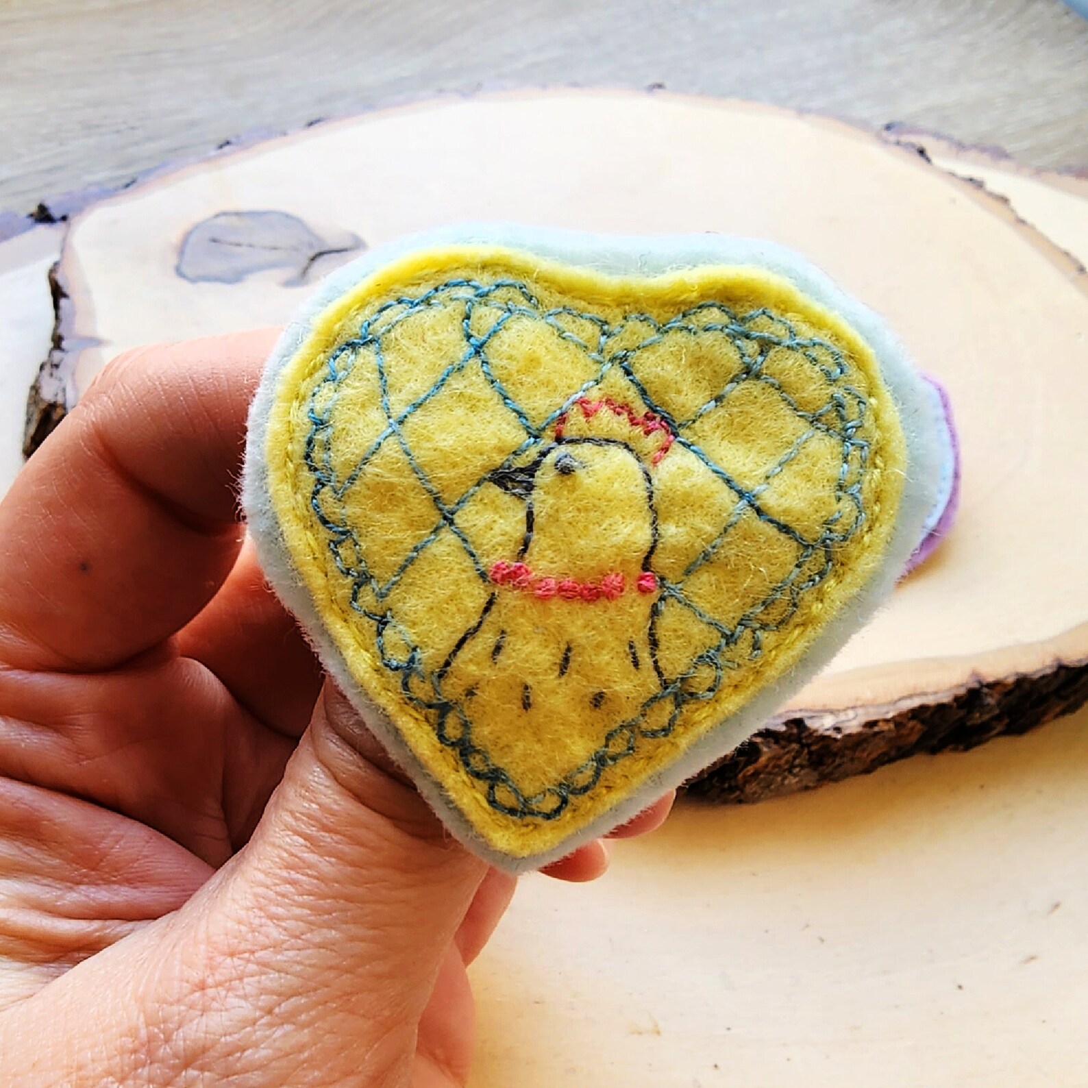 Hand Stitched Embroidered Cute Little Chicken Hen Patch Pin Brooch - Etsy