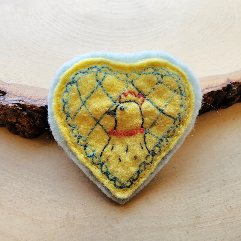 Hand Stitched Embroidered Cute Little Chicken Hen Patch Pin Brooch - Etsy