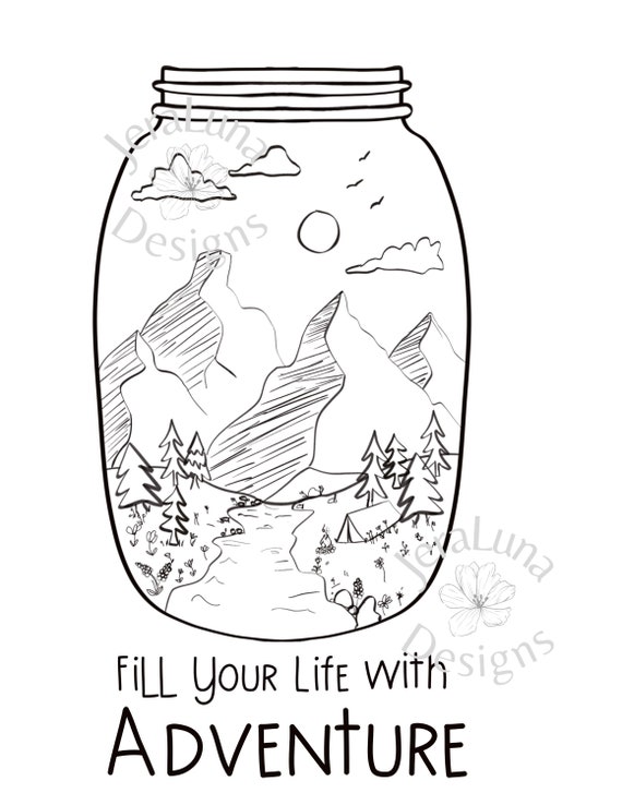 Mason Jar Coloring Pages