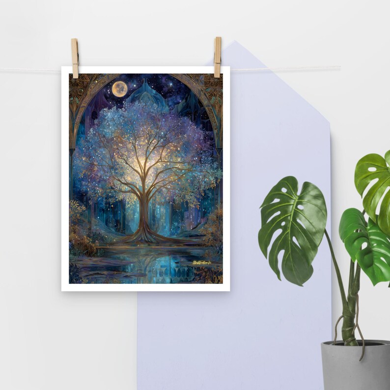 Moonlight Treasure Tree - Poster - Etsy