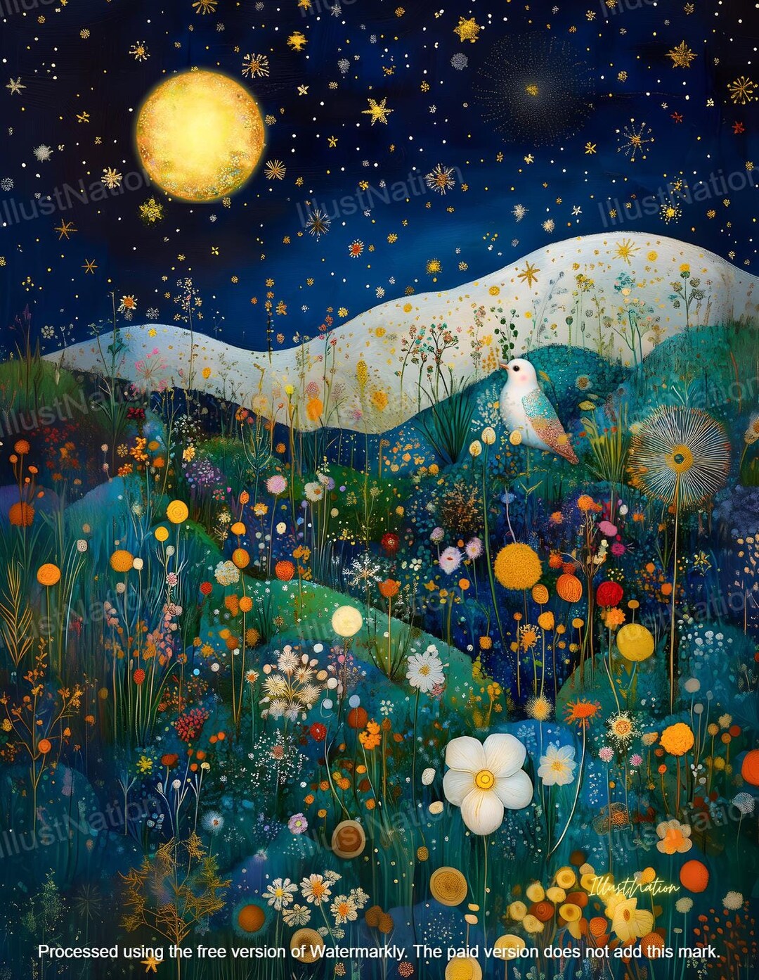 Winter Garden Under Starfall ~A Flower's Poem for New Year~ - Poster - Etsy