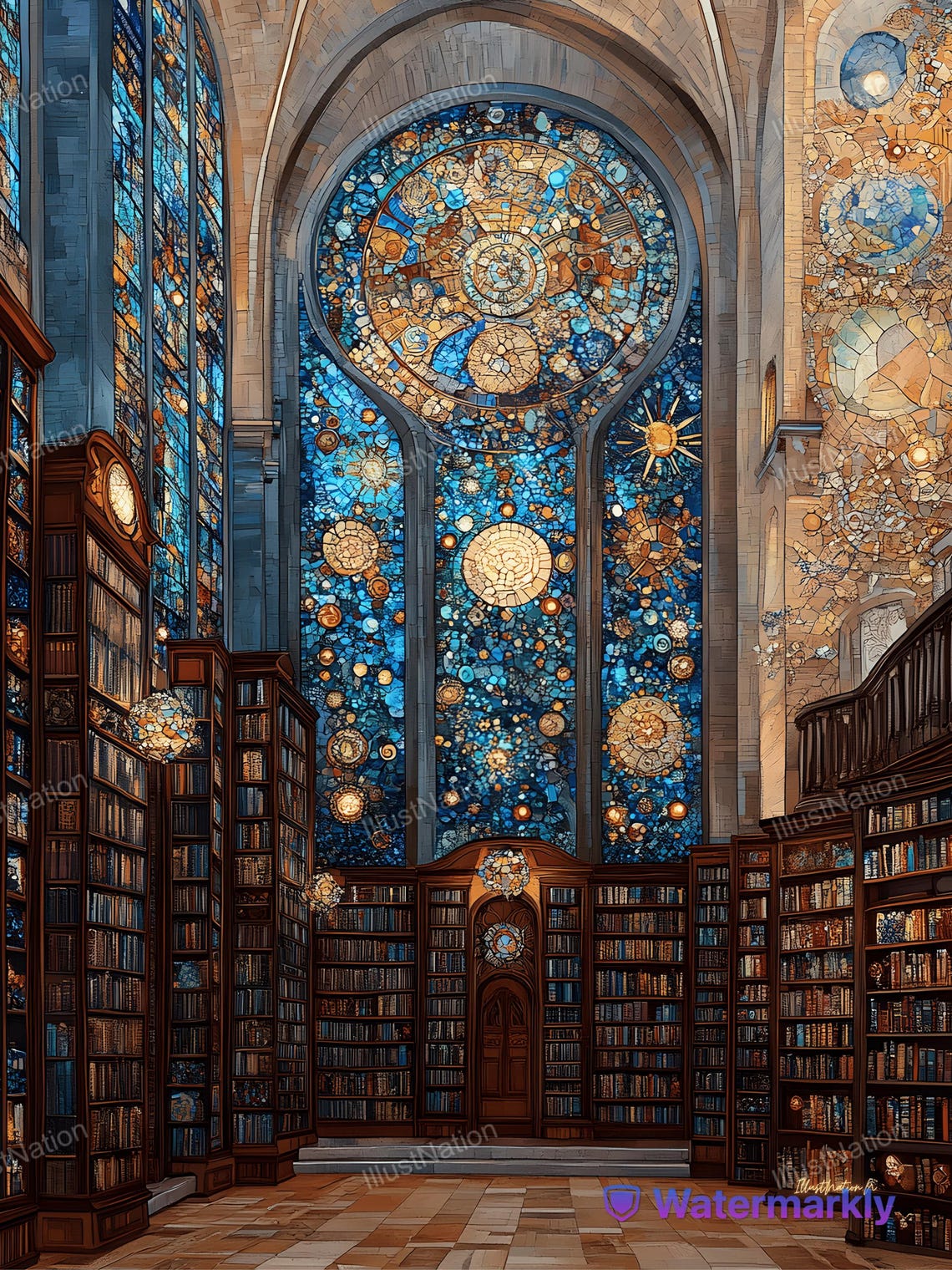 The Secret Library of Starlit Night - Framed Poster - Etsy