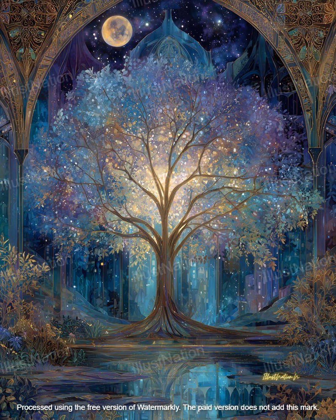 Moonlight Treasure Tree - Poster - Etsy