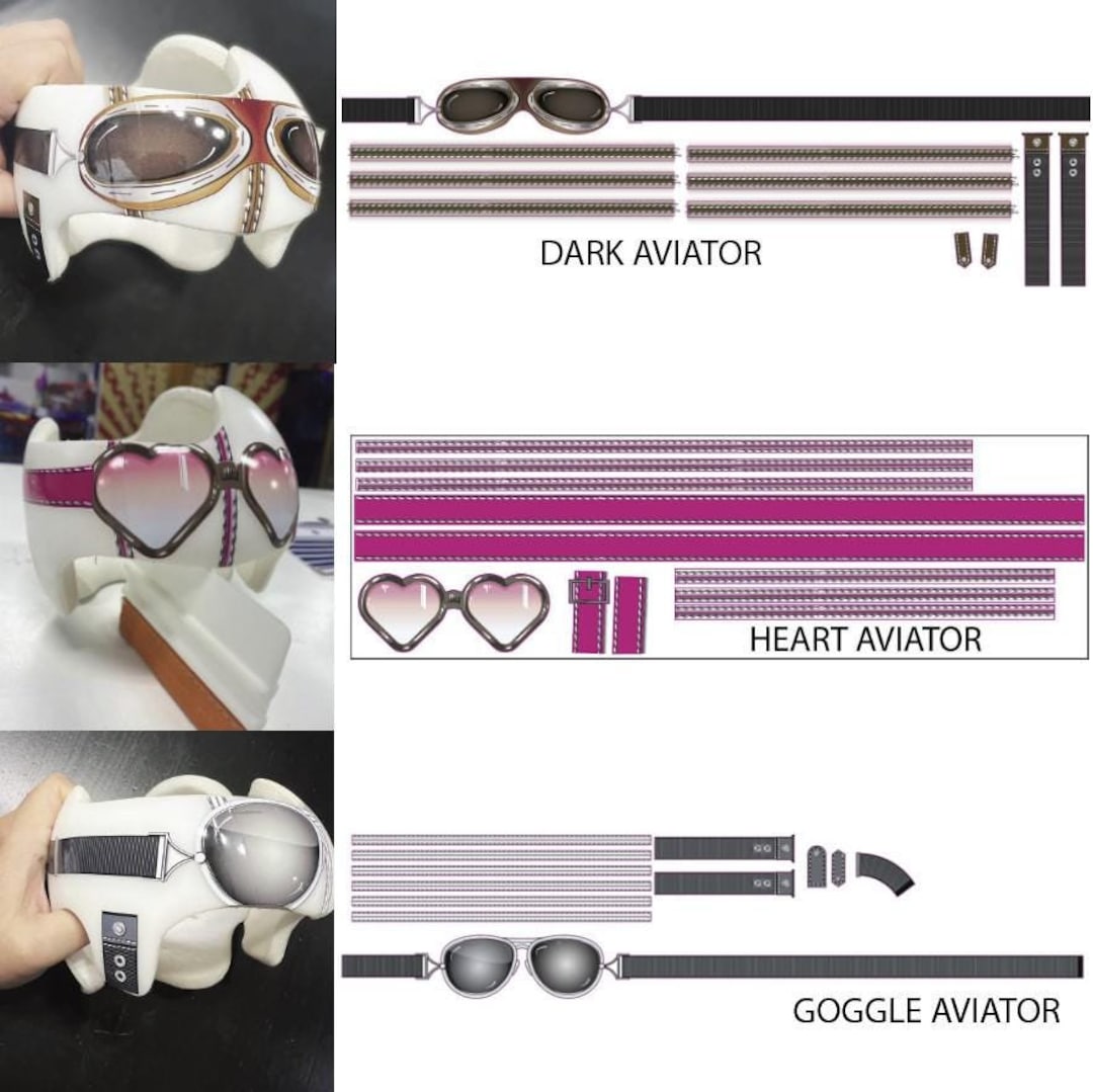 Aviator Glasses Goggles Multiple Designs Helmet Decals | Doc Band ...