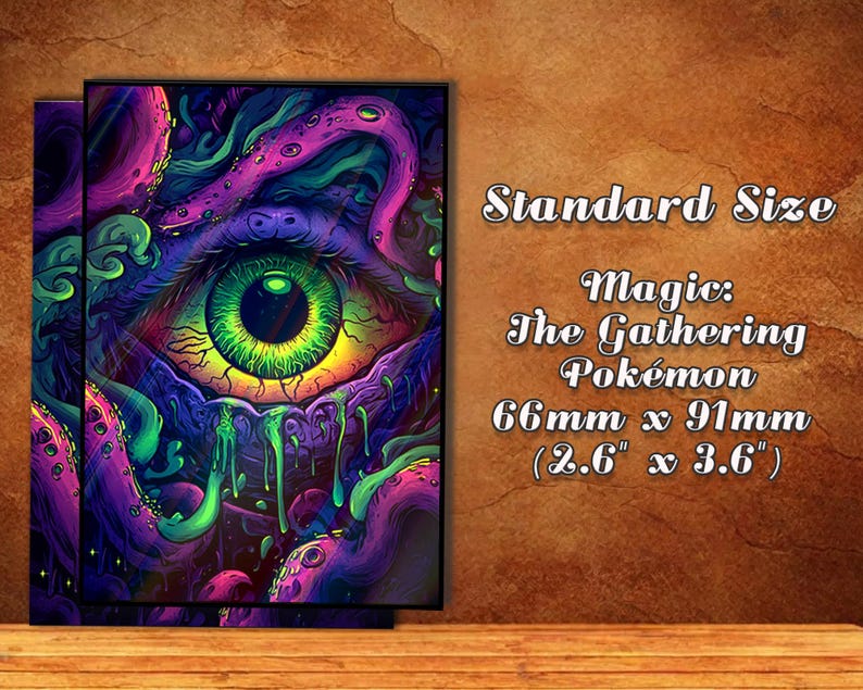 MTG Card Sleeves, Neon Tentacle Eye Card Sleeves: Ai-crafted Detail ...