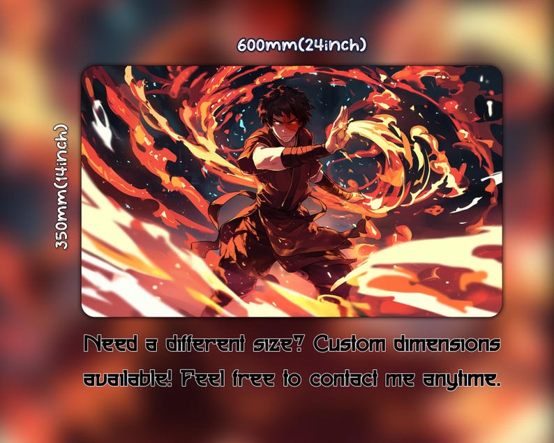 MTG Playmat, Zuko With Flaming Power Trading Card Game, Custom Zones ...