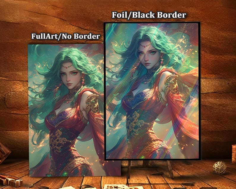 MTG Card Sleeves, Fantasy Green - Haired Lady, TCG Card Sleeve ...