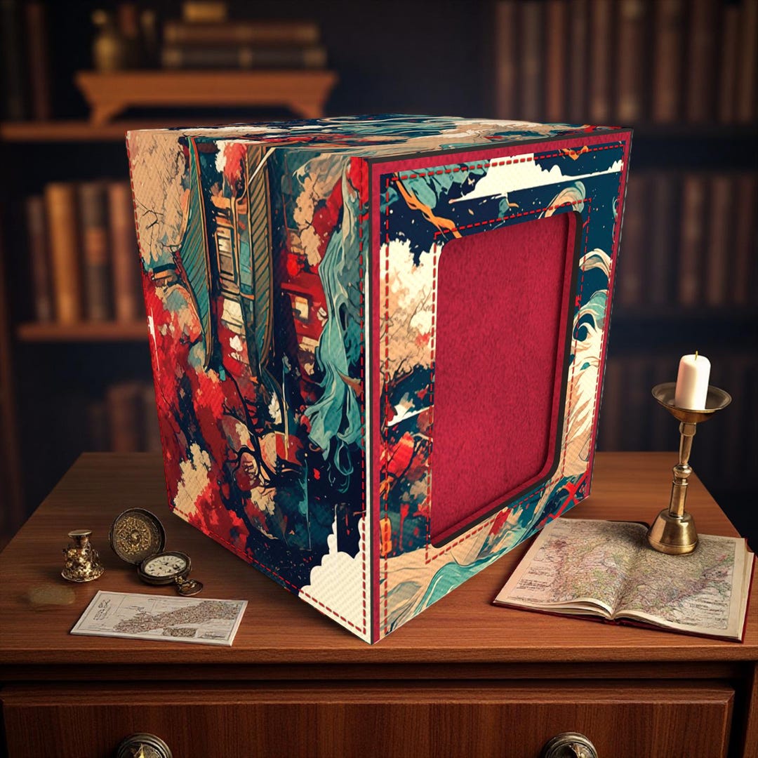 Deck Box, Scarlet Shrine Fox Card Leather Mtg/pokemon Storage - Holds ...