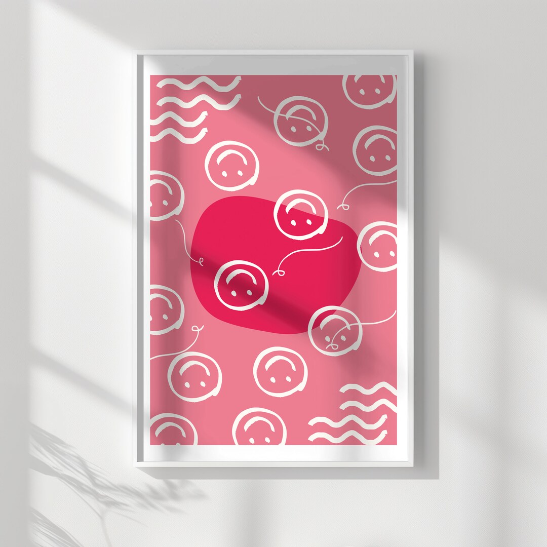 Poster With Lots of Smileys for the Living Room, Bedroom, Nursery ...