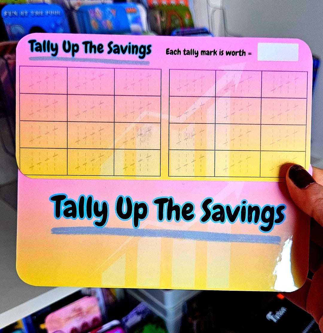 Tally Marks Savings Challenge: Cash Stuffing Tracker With Dashboard - Etsy