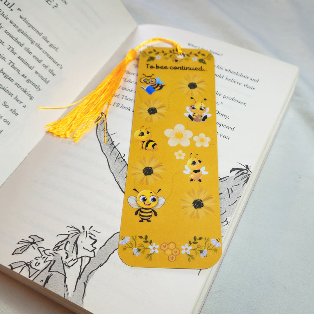 Bee Bookmark to Bee Continued Double-sided Laminated Bookmark With ...