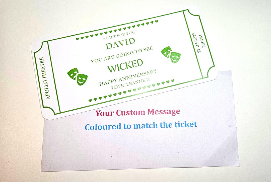 Personalized Event Ticket Gift Voucher: Show, Concert, Theatre - Etsy