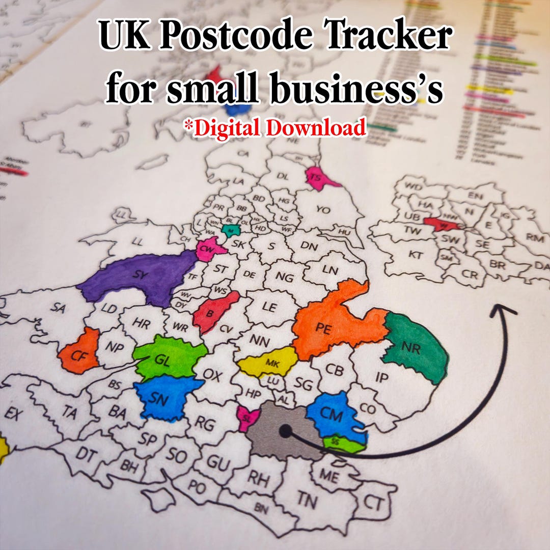 UK Small Business Postcode Tracker Map .PDF, Monthly Tracking, See ...