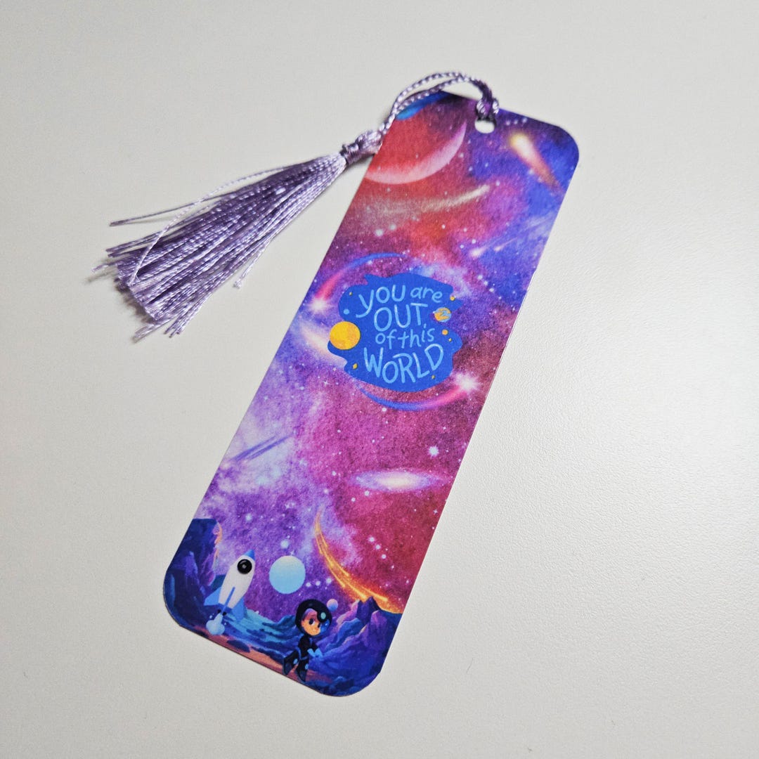Out of This World Space Bookmark | Double Sided | Laminated - Etsy