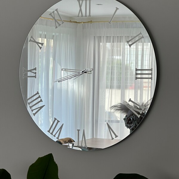 Mirrored Wall Clock - Etsy