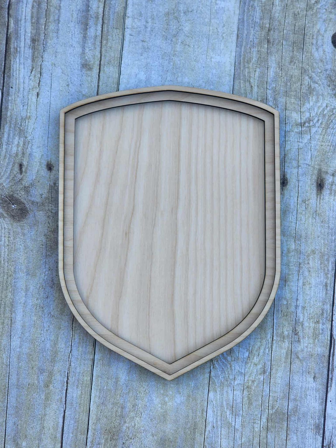 Shield Shaped Wood Frame, Layered, Purebond Birch, Wooden Blank, 7.5x10 ...