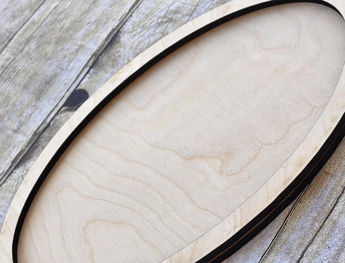 Oval Wood Frame, Layered, Laser Engraved, Purebond Birch, Wooden Blank ...