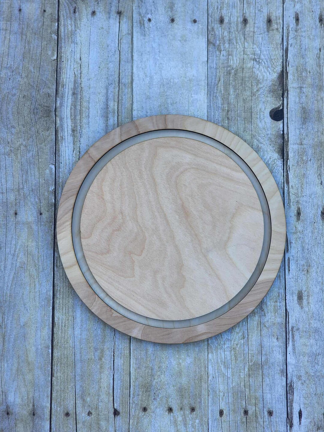 Round Wood Frame With Inlay, Layered, Purebond Birch, Wooden Blank, 11. ...