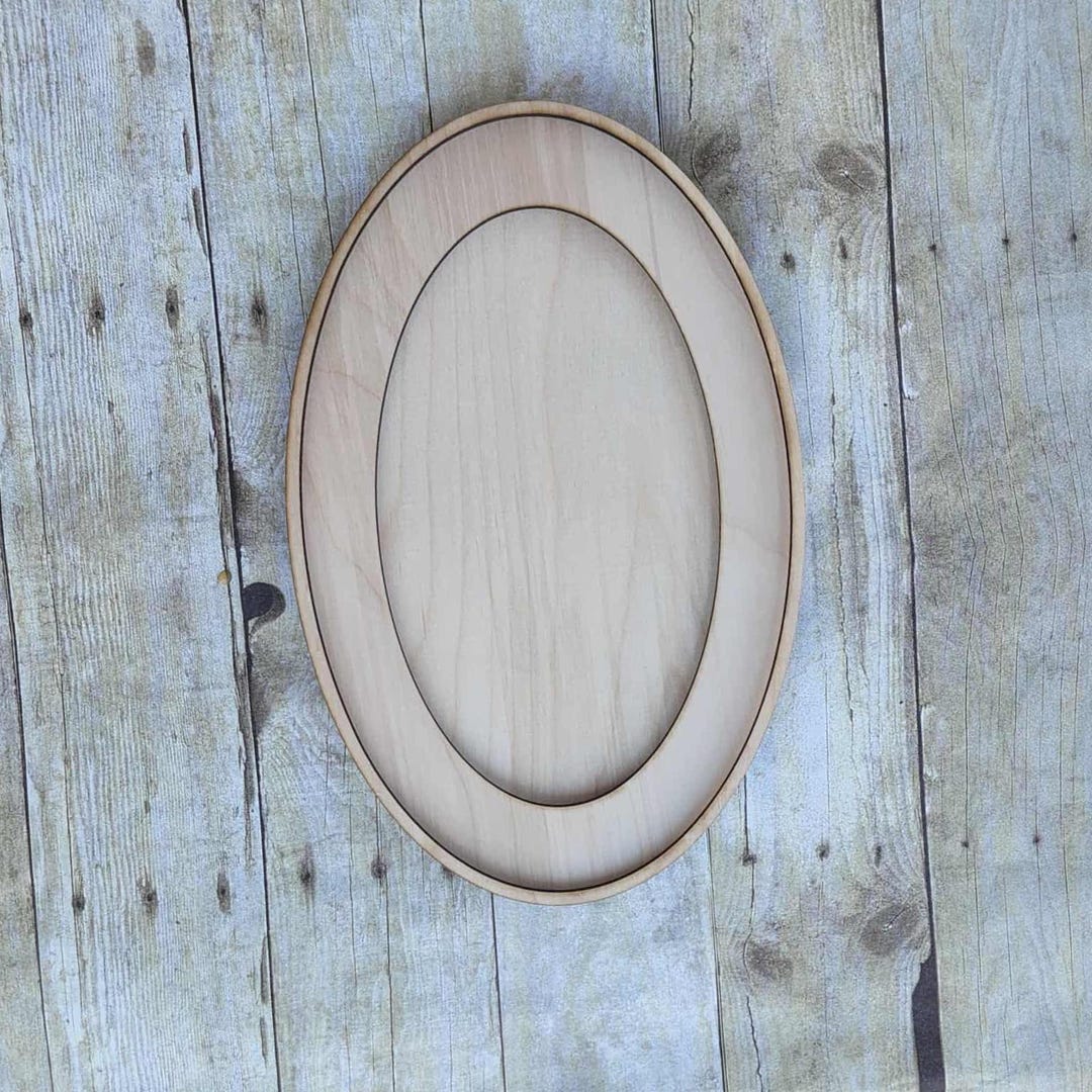 Oval Wood Frame, 3 Layers, Purebond Birch, Wooden Blank, 14 X 9" Wooden ...