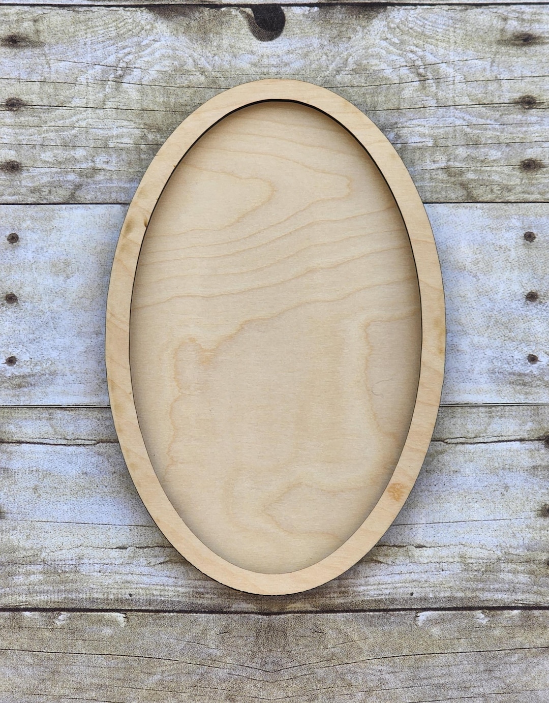 Oval Wood Frame, Layered, Laser Engraved, Purebond Birch, Wooden Blank ...